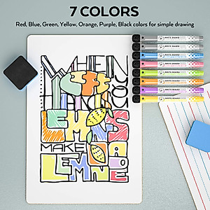 Nicpro Dry Erase Lap Board 9 x 12 inches 2 Pack Ruled Kid Double Sided Blank & Lined Small Lapboard with 8 Pens, 2 Eraser, Learning Mini Whiteboard Portable for Student and Classroom Use