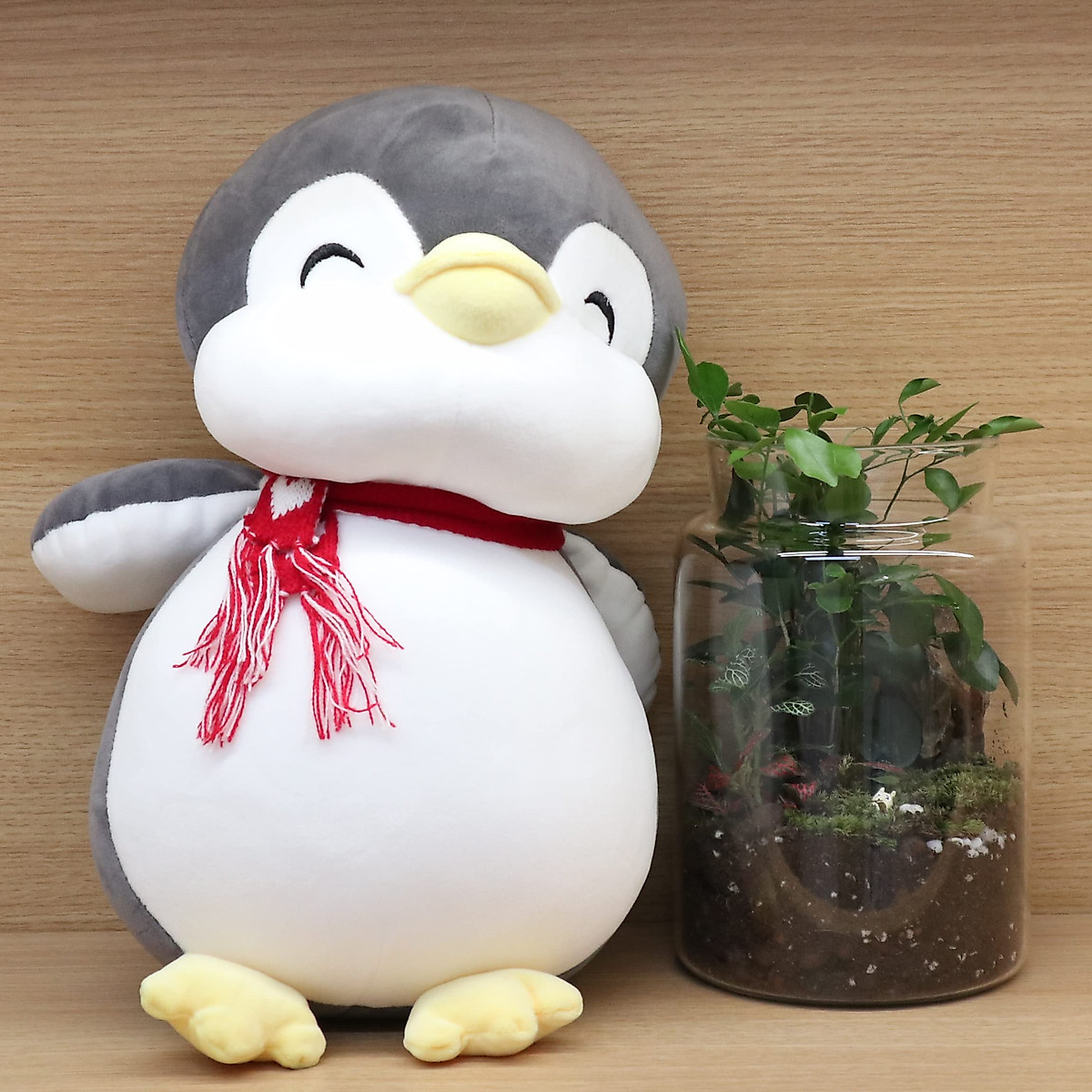 Selexa Pingy 12 inch Cute Gray Penguin Stuffed Animal; Plushie Bedtime Toy; Penguins Plush Toys for Valentines Day, Easter, Christmas; Plushies Gifts for Adults, Kids (Boys, Girls), Toddlers (3yrs+)