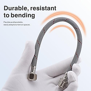 RULIA Faucet Supply Hose Connector, 11.8" Length x 9/16 Female x 9/16 Male Faucet Extension Hose, Nylon Braided Supply Line, 2-Pack, RB2030