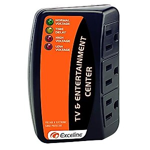 3-Outlet Electronic Surge Protector for Tv's, Audio Equipment, Video Games, Computers, Printers