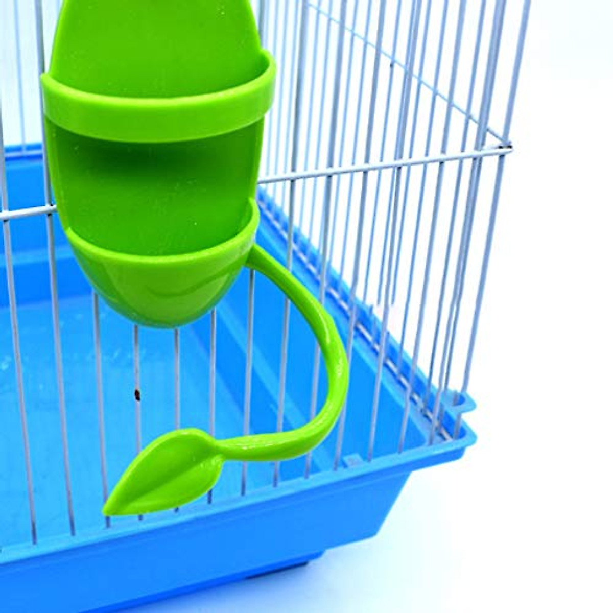 POPETPOP Bird Feeding Cup, Cuttlebone Holder Bird Cage Bowl Stand Food Holder for Budgies Parakeet Cockatiel Conure Lovebird 2Pcs