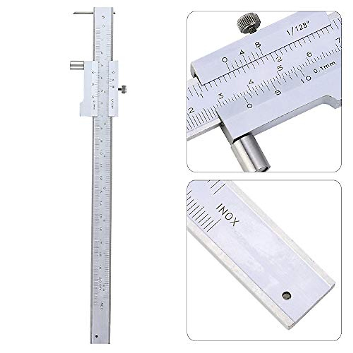Parallel Crossed Caliper, 0-200mm Parallel Crossed Vernier Caliper, Stainless Steel Parallel Crossed Vernier Caliper Marking Gauge