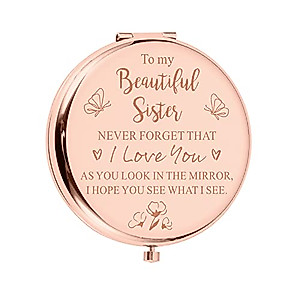 Stocking Stuffers for Women Sister Christmas Makeup Mirror Gifts for Women Best Friends Sister Birthday Gifts from Sister Brother Sweet Wedding Valentines Day Gifts for Sister Women Teen Girls Gifts