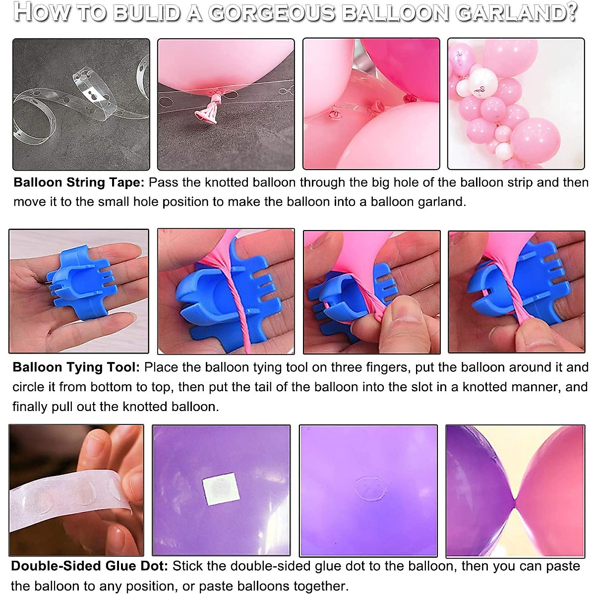 Rose Gold Balloon Garland Arch Kit, 150 Pieces Rose Gold Pink White and Gold Confetti Latex Balloons for Baby Shower Wedding Birthday Graduation Anniversary Bachelorette Party Background Decorations