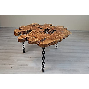 Live Edge Olive Tree Amazing Naturally Form Wood Slab, Big Coffee Table 86 X 75 cm (Handmade)