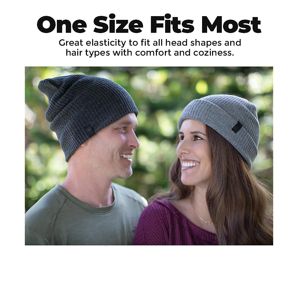 Revony Long Ribbed Beanie - Soft, Warm & Cozy - Perfect Winter Beanie for Men & Women Black