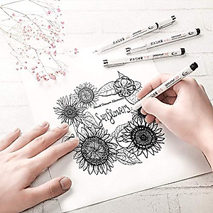 Fhyhej 12/Set,Black Precision Micro Line Pens,Apply toTechnical,Drawing,Office Documents, Scrapbooking,Technical Drawing,Ultra Fine Point Drawing Pen Set
