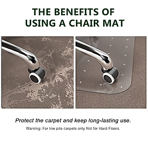 FuturHydro Office Chair Mat for Carpet - 30" x 48" Computer Desk Chair Mats for Carpeted Floors, Easy Glide Rolling Plastic Floor Mat, ChairMats (with Lip)