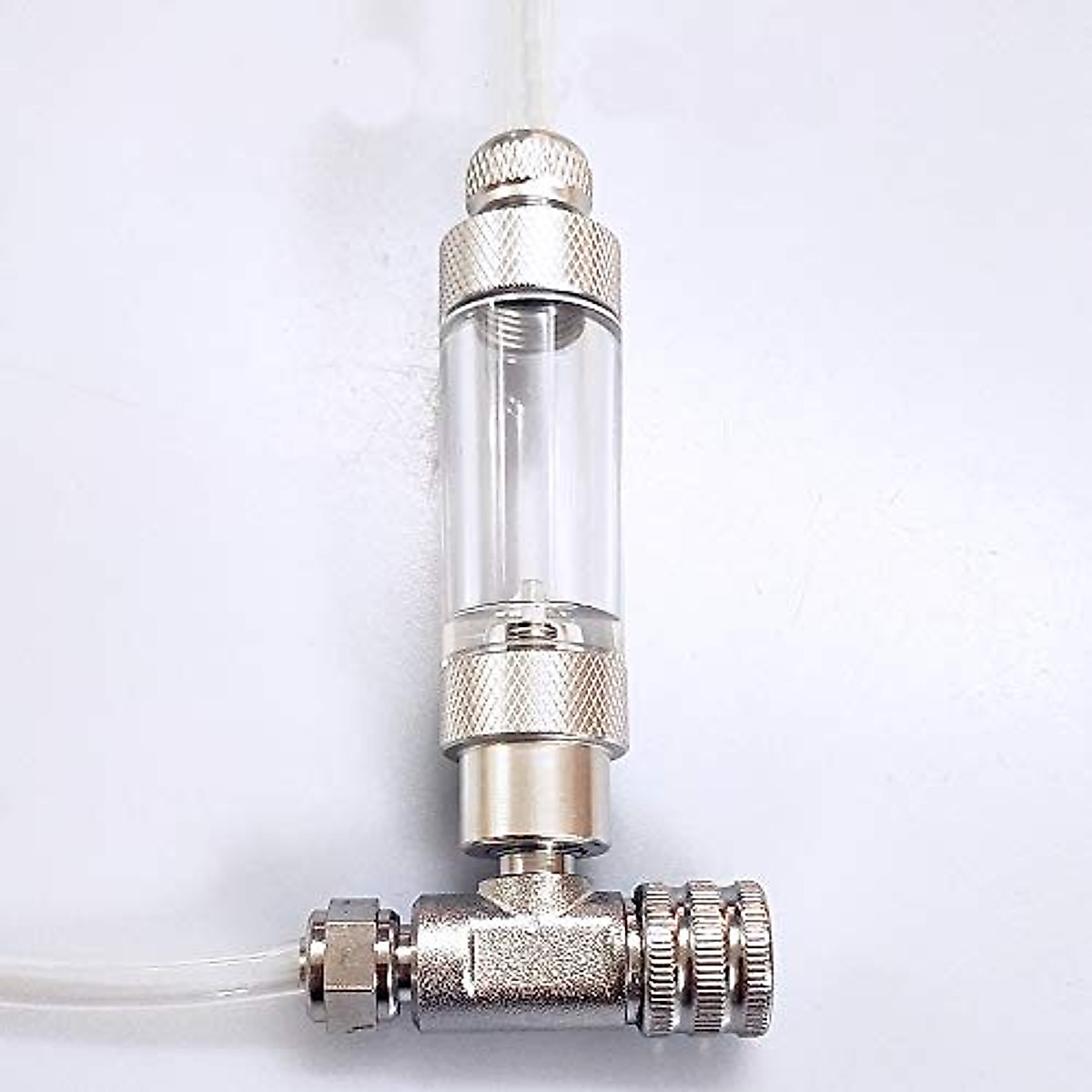 BASE WAVE Aquarium CO2 Needle Valve Regulator Flow Control,Bubble Counter,Check Valve 3 in 1 (Both Ends for CO2 Tubing)…