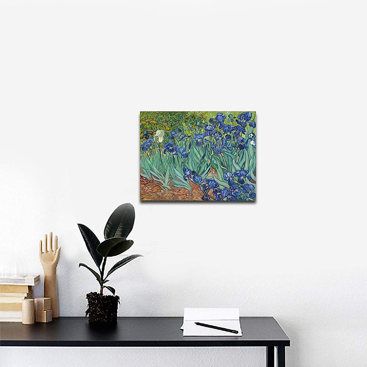 Wieco Art Irises Modern Stretched and Framed Floral Giclee Canvas Print By Van Gogh Famous Flowers Oil Paintings Reproduction Artwork Pictures on Canvas Wall Art for Bedroom Home Decorations