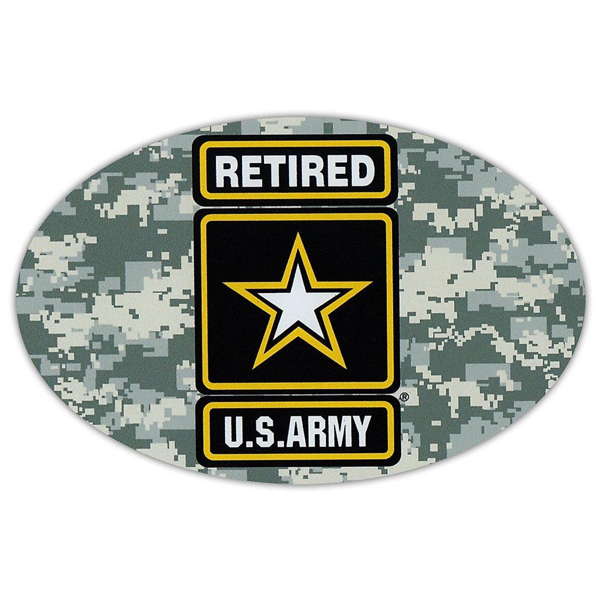 Oval Shaped Car/Refrigerator Magnet - US Army Retired - Support Our Military Troops