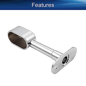 Yinpecly Shower Curtain Rods Wardrobe Pipe Lever Wall Mounted Support Bracket Suitable Pipe Diameter 0.63" x 1.18" Bright Light Tone 2pcs