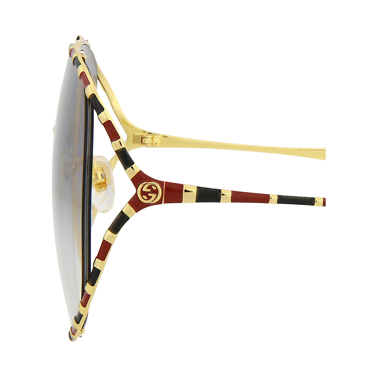 Gucci Round/Oval Sunglasses Gold Gold Grey Luxury Eyewear Made In Japan Metal Frame Designer Fashion for Everyday Luxury