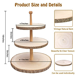 Cupcake Stand 3 Tier Cupcake Holder Wood Tiered Tray Rustic Cupcake Stand for Party/Wedding/Birthday/Baby Shower/Decor/Graduation