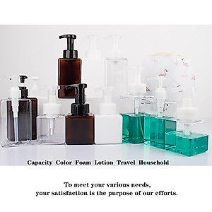 2 Pack Foaming Soap Dispenser 15oz Refillable Foam Liquid Hand Soap Empty Plastic Pump Bottle Container for Bathroom Vanities, Kitchen Sink, Hospital, Clinic, Clear 450ml