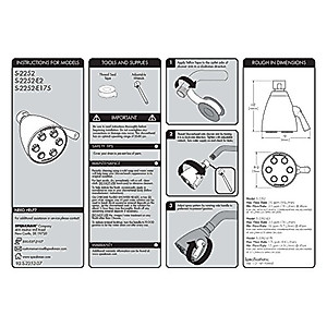 Speakman S-2252 Signature Icon Anystream Adjustable High Pressure Shower Head-1.75 GPM Solid Brass Replacement Bathroom Showerhead, Polished Chrome, 2.5