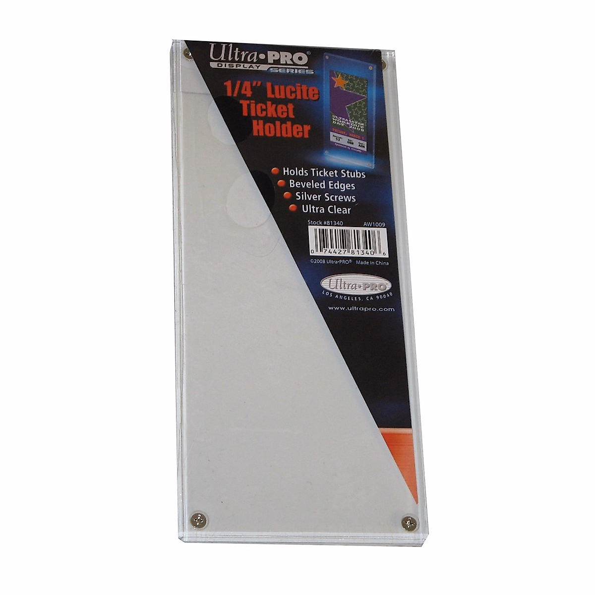Ultra Pro - Lucite Ticket Stub Holder (2-1/2" x 7") - Protect your Ticket From Your Favorite and Most Memorable Concert , Movie , Show, or Play , Display your Ticket to Friends and Family