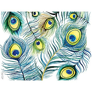 Tervis Peacock Tumbler with Wrap and Turquoise Lid 24oz, Clear