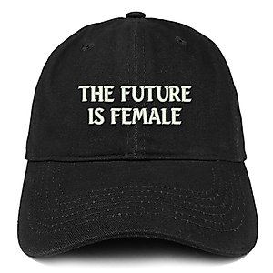Trendy Apparel Shop The Future Is Female Embroidered Low Profile Adjustable Cap Dad Hat - Black