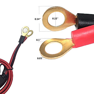 Ovitar O Ring Terminal SAE Cable - 12V-24V Quick Disconnect Extension Cable 2 Pin DC Connection Cord Plug for Camp Trailer Solar Panels Battery