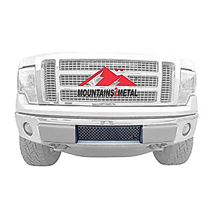 Mountains2Metal Bullet Holes Powder Coated Black Stainless Steel Bumper Grille Insert Compatible with 2009-2014 Ford F-150 M2M #100-310-1