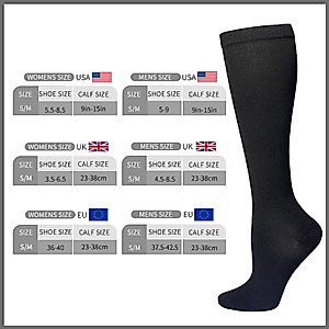 Compression Socks for Women & Men 5 Pairs 15-20 mmHg Support Socks for Women Compression Knee High Socks