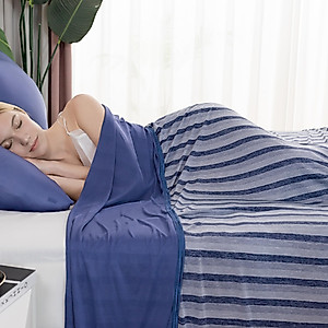 Auemtyn Cooling Blankets for Hot Sleepers, King Size with Japanese Q-Max>0.5 Arc-Chill Cooling Fiber, Lightweight Breathable Double Sided Cold Tech Summer Blanket for Night Sweats(90"x108",Navy Blue)