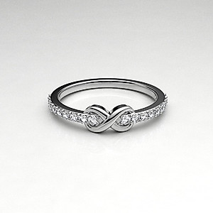 etneyjewels 0.14 Carat Round Cut Infinity Design Natural Diamond Wedding Band Ring For Women Set In 10Kt Solid White Gold Minimal Jewellery For Her (Clarity I1-I2 , Color Hi,7.5)