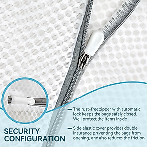 Honeycomb Mesh Laundry Bags For Delicates With Zipper,Washing Bag For Socks, Small Laundry Bag For Delicates, Underwear, Tshirts, Swimsuit, Baby Clothes, Lingerie Bag For Socks (12"x16" 3pcs)