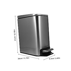 JEWEDECO Small Trash Can Trash Bin Garbage Can with Lid Small Bathroom Trash Can Step Trash Can Trash Can Bathroom Trash Can for Bathroom Garbage Can for Bathroom Foot Pedal Trash Can Abs