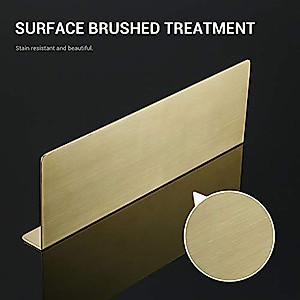 TRUSTMI Brushed Gold Floating Shelf SUS304 Stainless Steel Wall Mounted Storage Shelves (16 inch x 4 inch) for Bathroom Kitchen, Bedroom, Living Room, Heavy Duty and Rustproof, Brushed Brass
