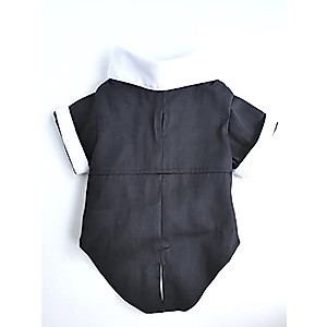 PAWSINSIDE Dog Tuxedo Pet Tuxedo Shirt with Black Bowtie Formal Suit Costume for Wedding Party (X-Large, Black-Collared)