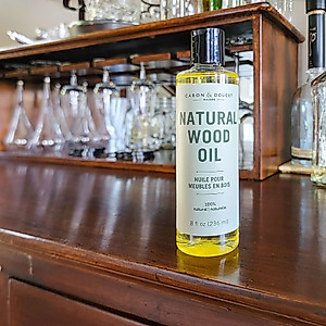 CARON & DOUCET - Natural Wood Conditioning Oil - 100% Plant Based Wood Conditioning and Polishing Oil - Orange Scented - Suitable for Natural Wood Furniture (8oz)