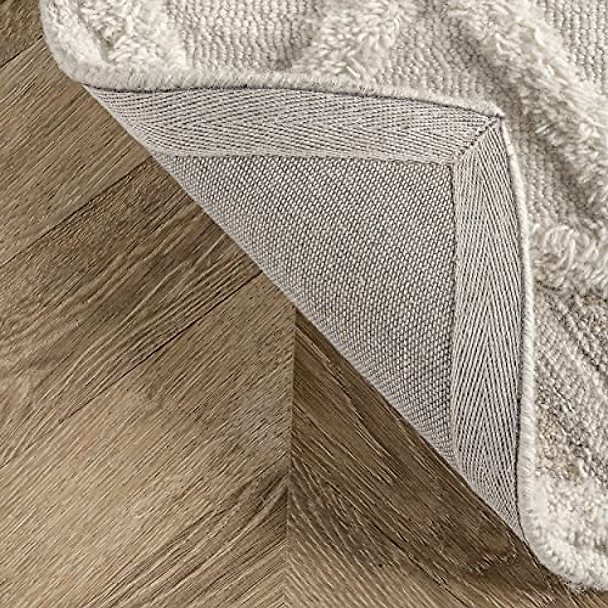 nuLOOM Kenna Wool Shaggy High-Low Geometric Trellis Area Rug, 9' x 12', Ivory