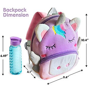 Svitbag Toddler Animal Cartoon Small Mini Backpack with Adjustable Straps for Boys and Girls - Travel Carrier for Toys, Crafts, Essentials - Unique Birthday Gift for 1-5-year-old (Unicorn)