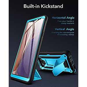 YOUMAKER Kickstand Case for Galaxy Note 9, Full Body with Built-in Screen Protector Heavy Duty Protection Shockproof Rugged Cover for Samsung Galaxy Note 9 6.4 Inch - Blue