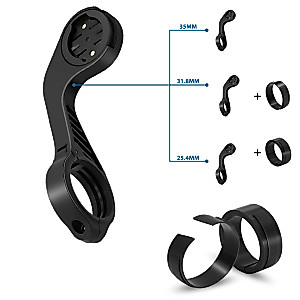 Thinvik Bike Computer Mount for Garmin Edge 1040 1030 840 830 540 530 130 Compatible with 25.4 31.8 35mm Handlebars Comes with Quick Release Gopro Mount Adapter and Light Holder