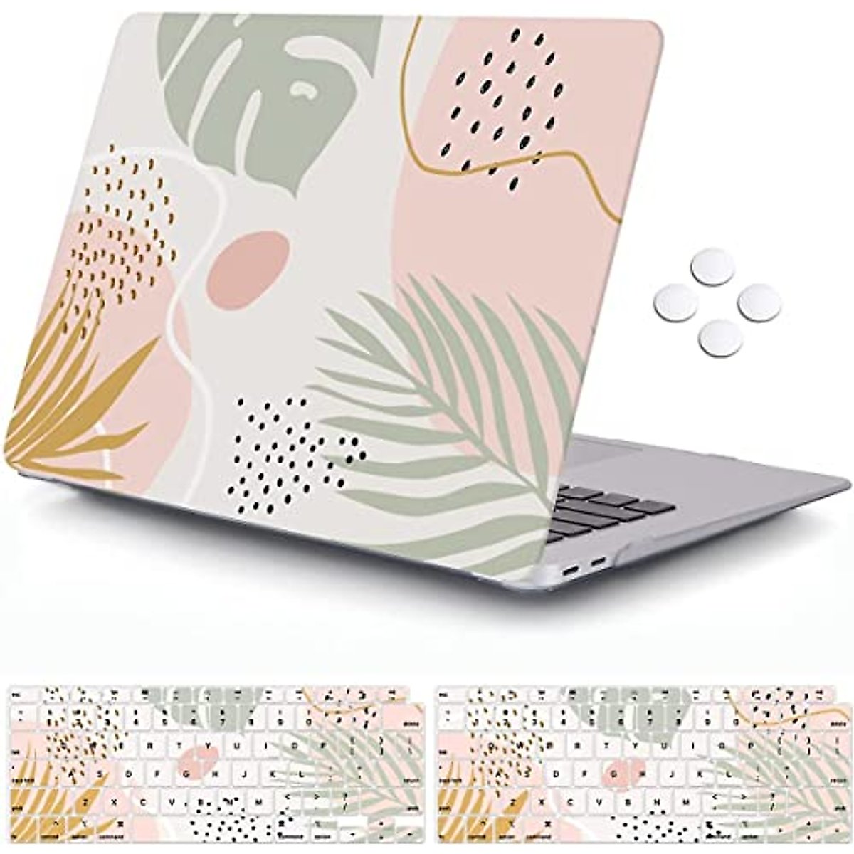 iCasso Compatible with MacBook Air 13 Inch Case 2020 2019 2018 Release A2337M1/ A1932/A2179 with Retina Display Touch ID, Durable Hard Shell Case and Keyboard Cover for MacBook Air 13 - Morandi