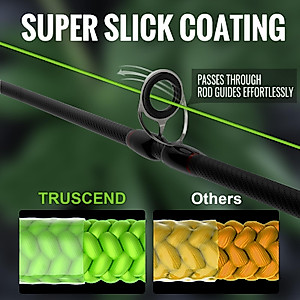 TRUSCEND X8 Braided Fishing Line, Upgraded Spin Braid Fishing Line, Smooth and Ultra Thin Braided Line, Fishing Wire Super Strength and Abrasion Resistant, No Stretch and Low Memory 20lb-300yds