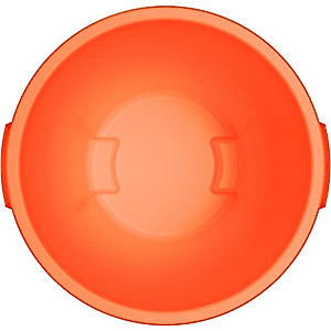 Carlisle FoodService Products Bronco Orange 10 Gallon Round Waste Bin Trash Container - 84101024 - Pack of 6