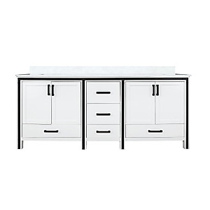 Bell+Modern Augustine 72 in W x 22 in D White Double Bath Vanity and White Quartz Top