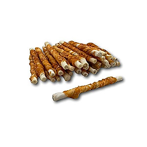 Top Dog Chews - All Natural Chicken Wrapped Rawhide Dog Twists (50 Pack), Natural Chew Sticks for Healthy Teeth and Happy Dogs, Delicious Dog Treats for Canine Dental Care