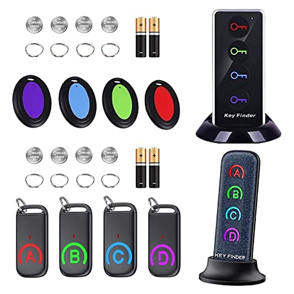 Key Finder Locator, eirix RF Item Tracker with Super-Long Working Range, Wireless Key Tracker with LED Flashlight for Finder Lost Car Keys Pets Dogs Cats