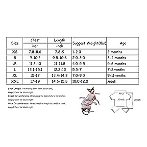 Sphynx Cat Sweater Warm Thickened Knitted Stratch Hairless Cat Clothes Cat Vest for Devon,Cornish,Peter Bald, Small Kitten (Medium)