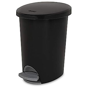 Sterilite Corp 10819002 Waste Basket Step On Black 2.6 G, standart, 2 g
