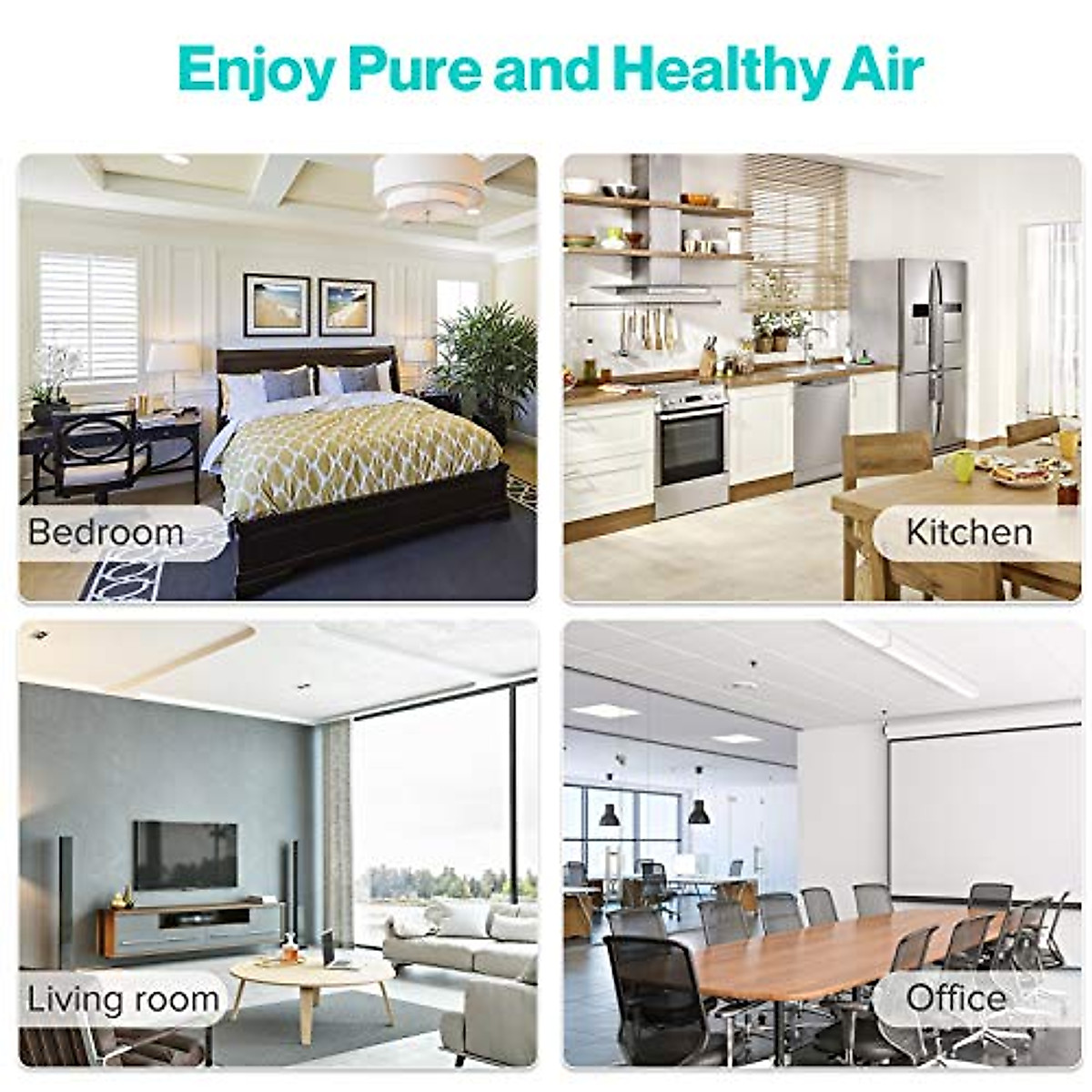 Air Purifiers for Home Bedroom Office, 20dB Quiet H13 True HEPA Filter Airpurifier, Air Cleaner Large Room, Remove 99.99% Dust Bacteria Viruses Smoke Mold Allergies Pet Hair Dander Pollen,WiFi Control