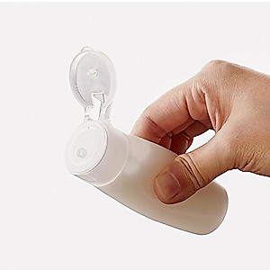 UPSTORE 2PCS Empty Refillable Plastic Clear Soft Tube Squeeze Bottle Jars With Flip Cover Cosmetic Makeup Packing Storage Holder Containers for Toner Lotion Shower Gel Cleaser Shampoo (200ml/6.8oz)