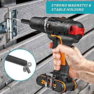 V2ine 10 Pcs Impact Driver Bit Adapter Set,5 PCS Strong Magnetic Screwdriver Bit Holder 2.4 Inch Extension + 6Inch Magnetic Screwdriver Bit Holder Extension + 3Pcs Socket Adapter Set With Tough Case