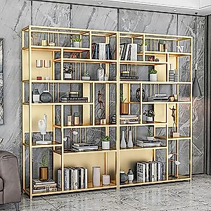 DESONIX Bookshelf Independent Bookshelf Nordic Wrought Iron Bookshelf Shelf Living Room Floor-to-Ceiling Bookcase Multi-Layer Creative Shelf Bookcase Floor Standing Bookcase