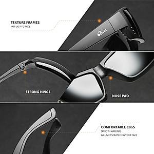 Bevi Polarized Sports Sunglasses Ultralight TR90 Frame Glasses Flexible and Durable for Men Women Sun Glasses 2701C7